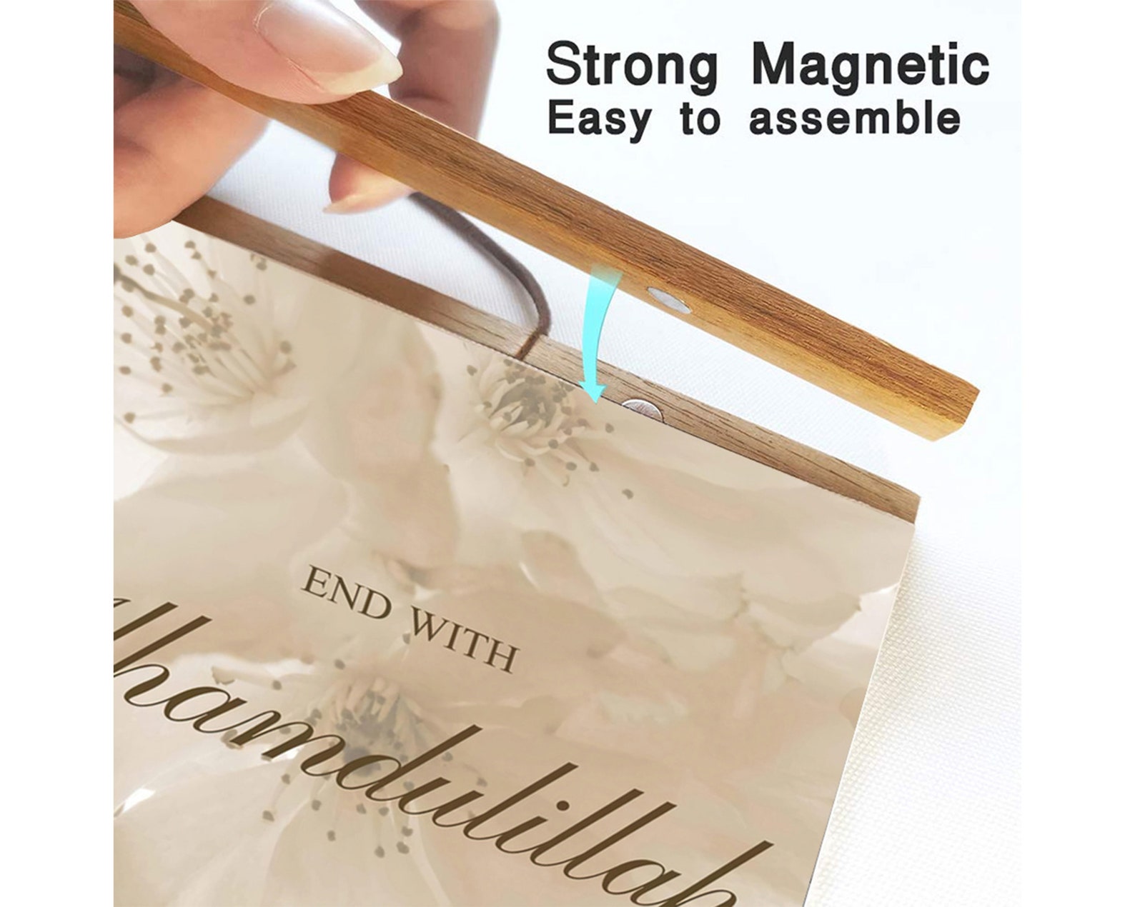 Print Hanger -magnetic Wood Poster Hanger -tea Towel Frame, Calendar ...