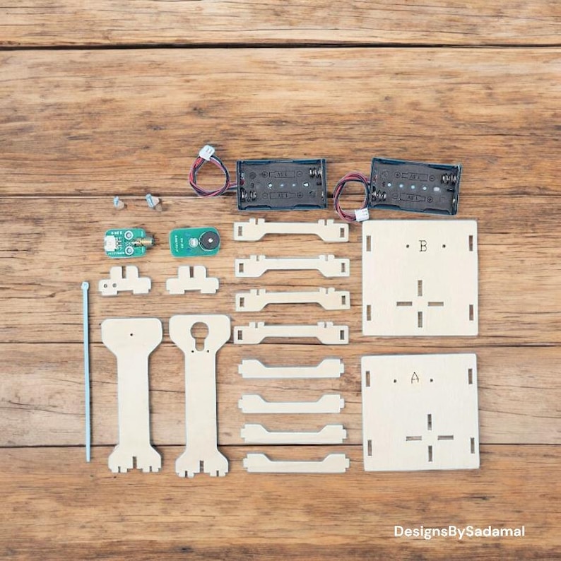 Wooden DIY Infrared Alarm Toy -DIY Robot for Kids -motion Sensor ...