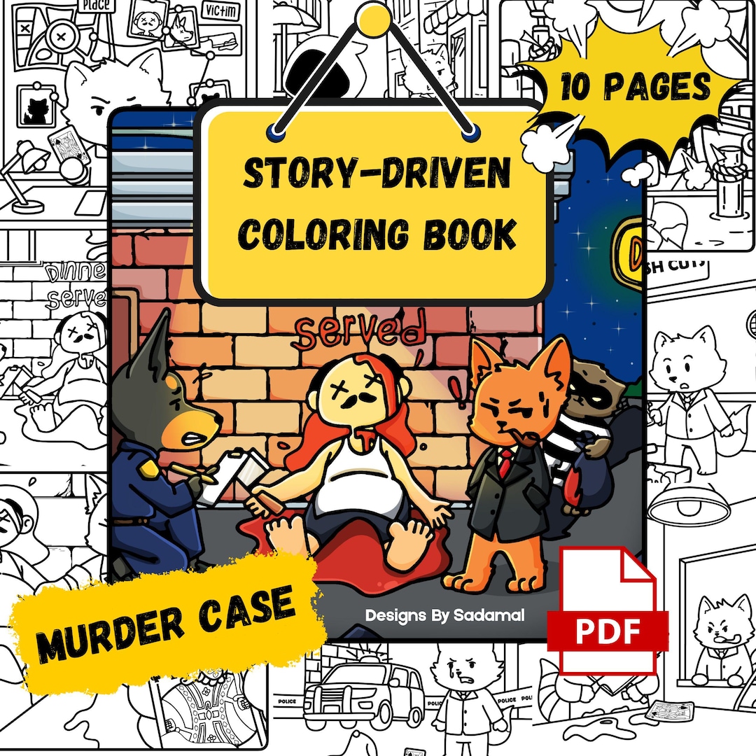 Story Driven True Crime Coloring Book for Adults | Detective Hollow ...