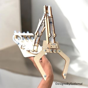 Wooden DIY Crane Toy for Kids ,adults - Hydraulic Arm Toy-science ...