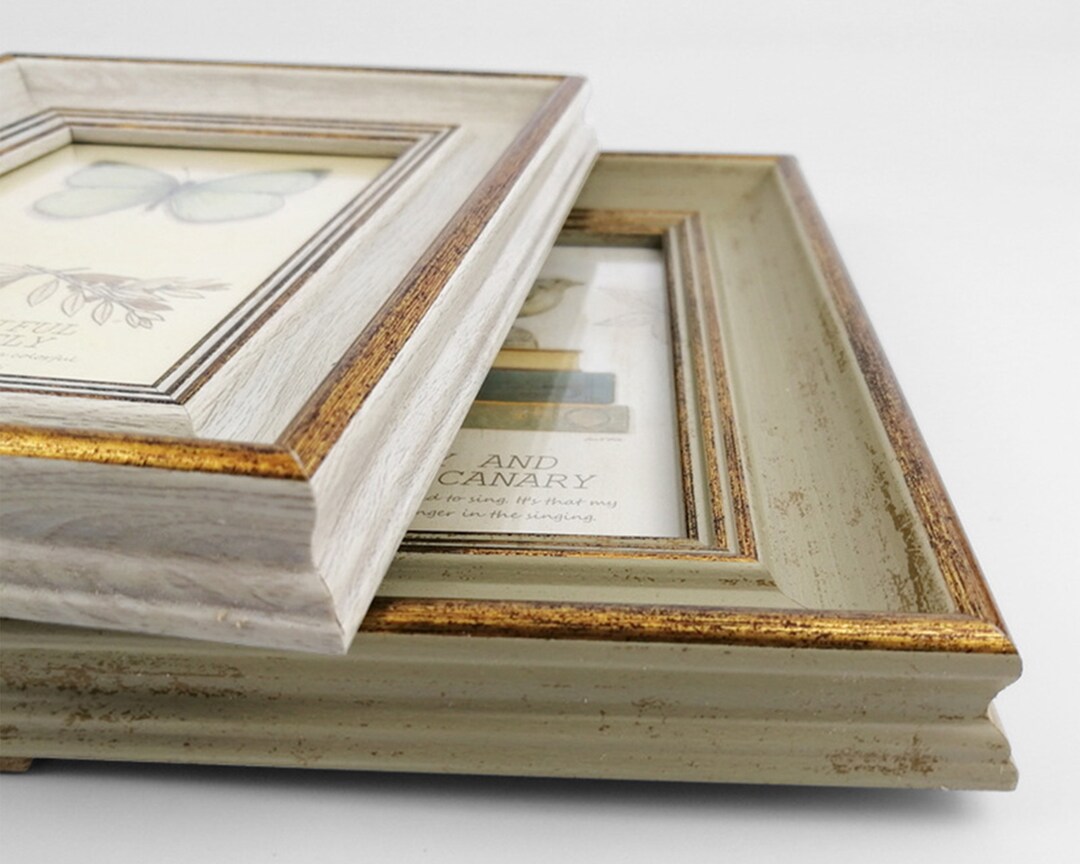 Retro Gold Line Frames -vintage Wooden Portrait Photo Frames - Vintage ...