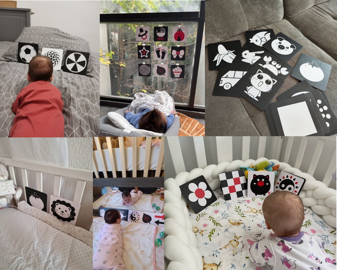 Baby Visual Stimulation Cards for All Ages- 20 Cards Colour -black ...