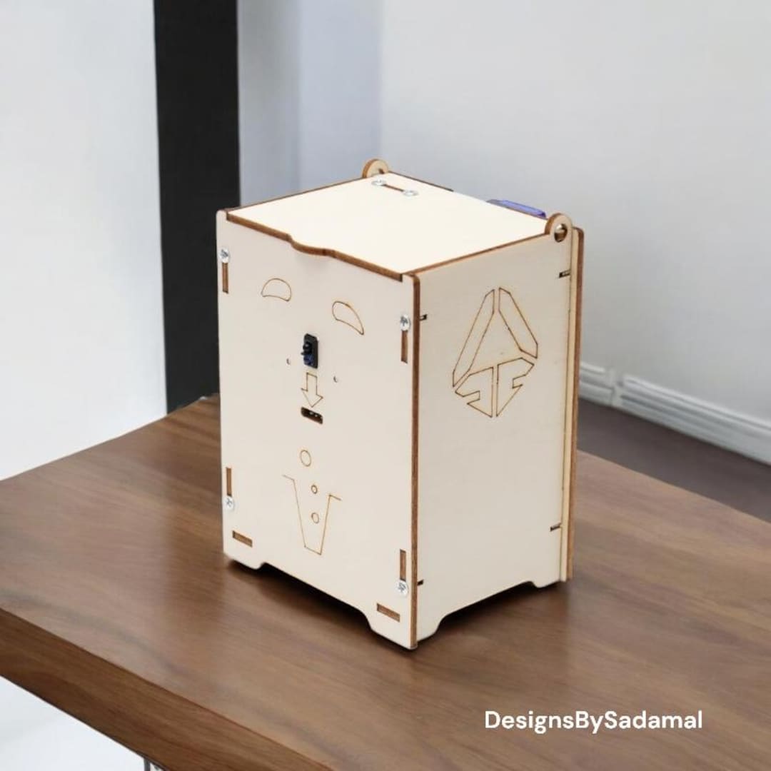 Wooden DIY Automatic Dustbin Kit -DIY Robot for Kids -auto Dustbin Toy ...
