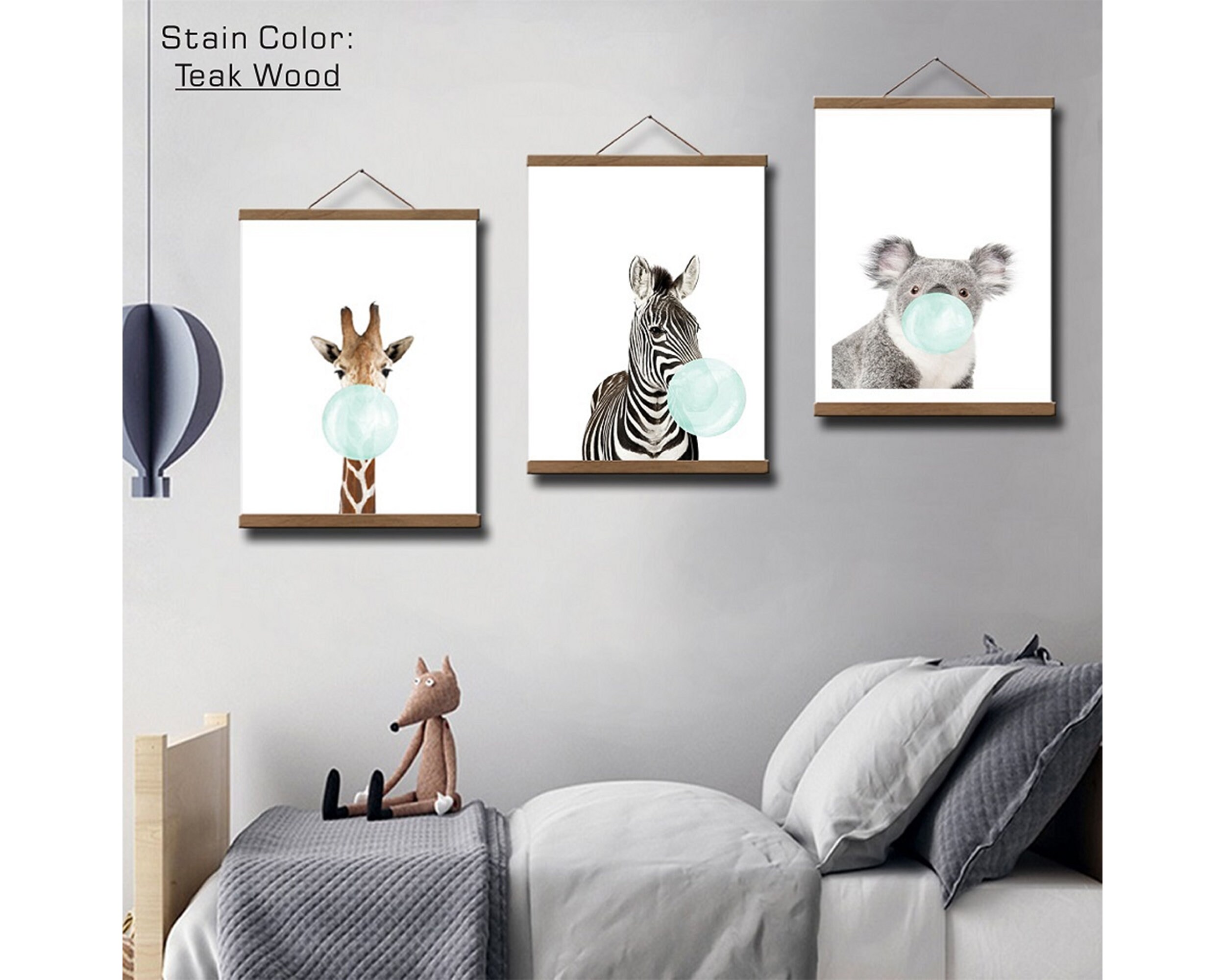 Print Hanger magnetic Wood Poster Hanger tea Towel Frame, Calendar ...