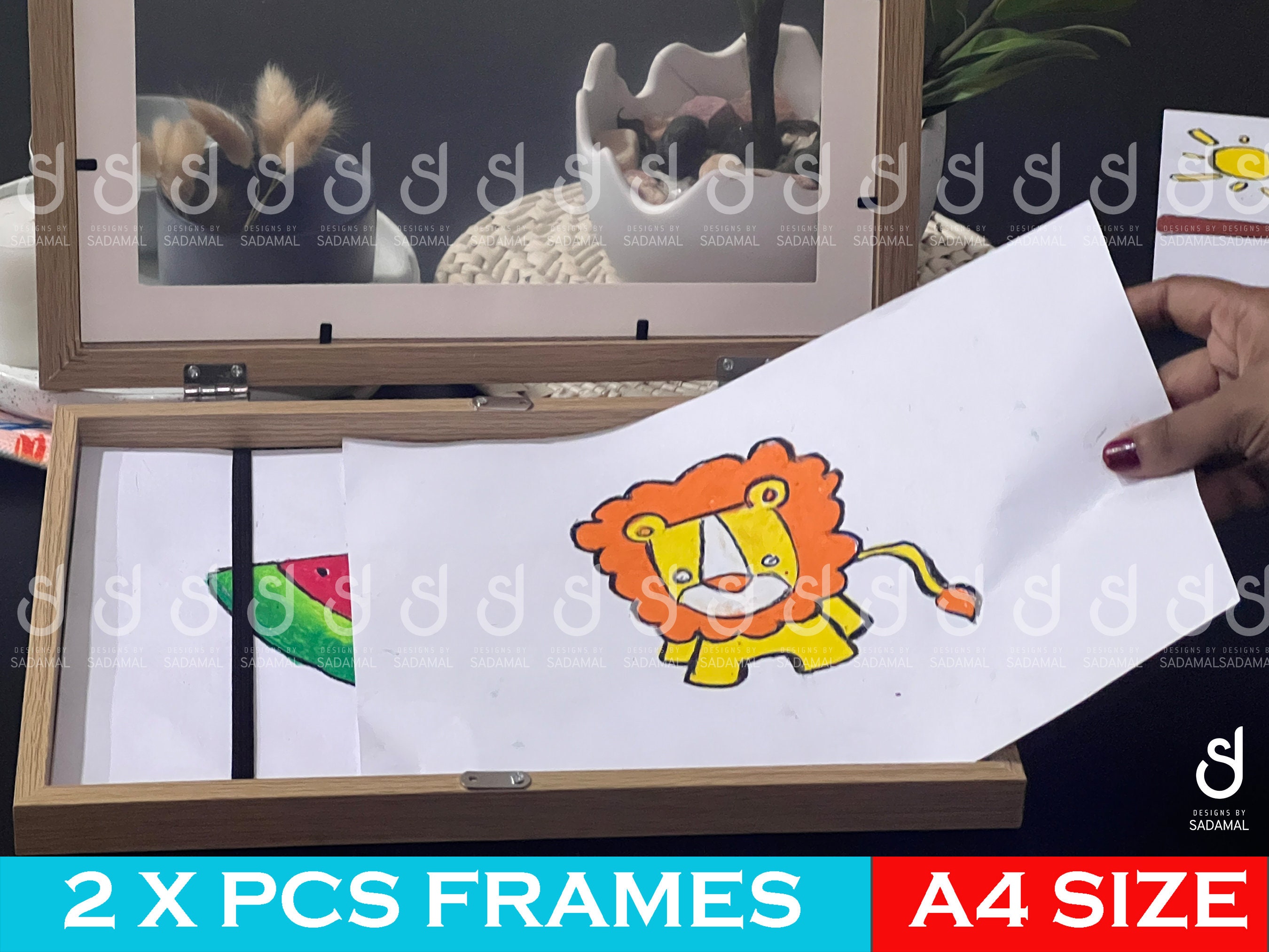 2x Pcs Kids Artwork Storages -changeable Art Frames Picture Display for ...
