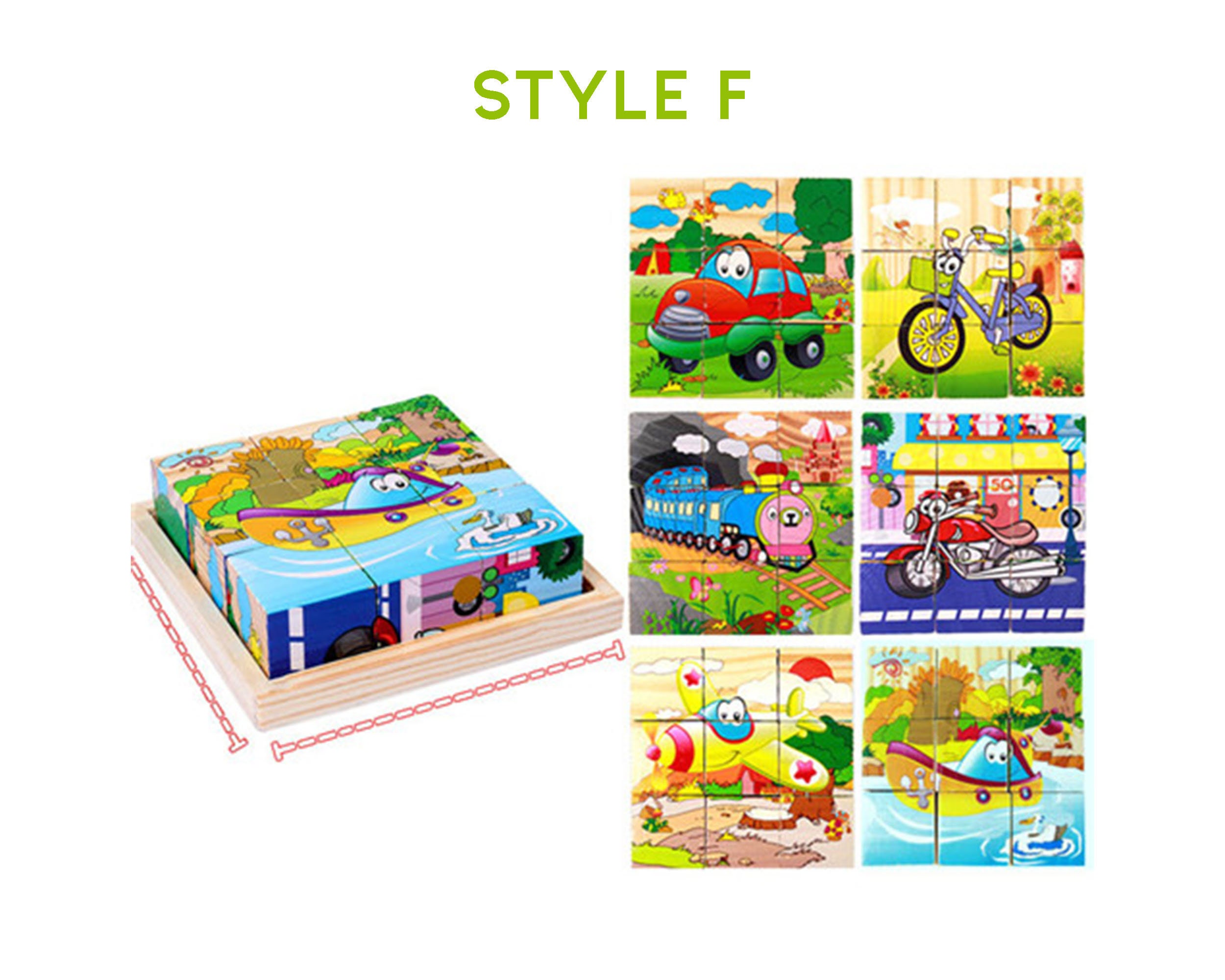Kids Wooden 3D Cubes Jigsaw Puzzles Cartoon Puzzle Animal Wooden ...
