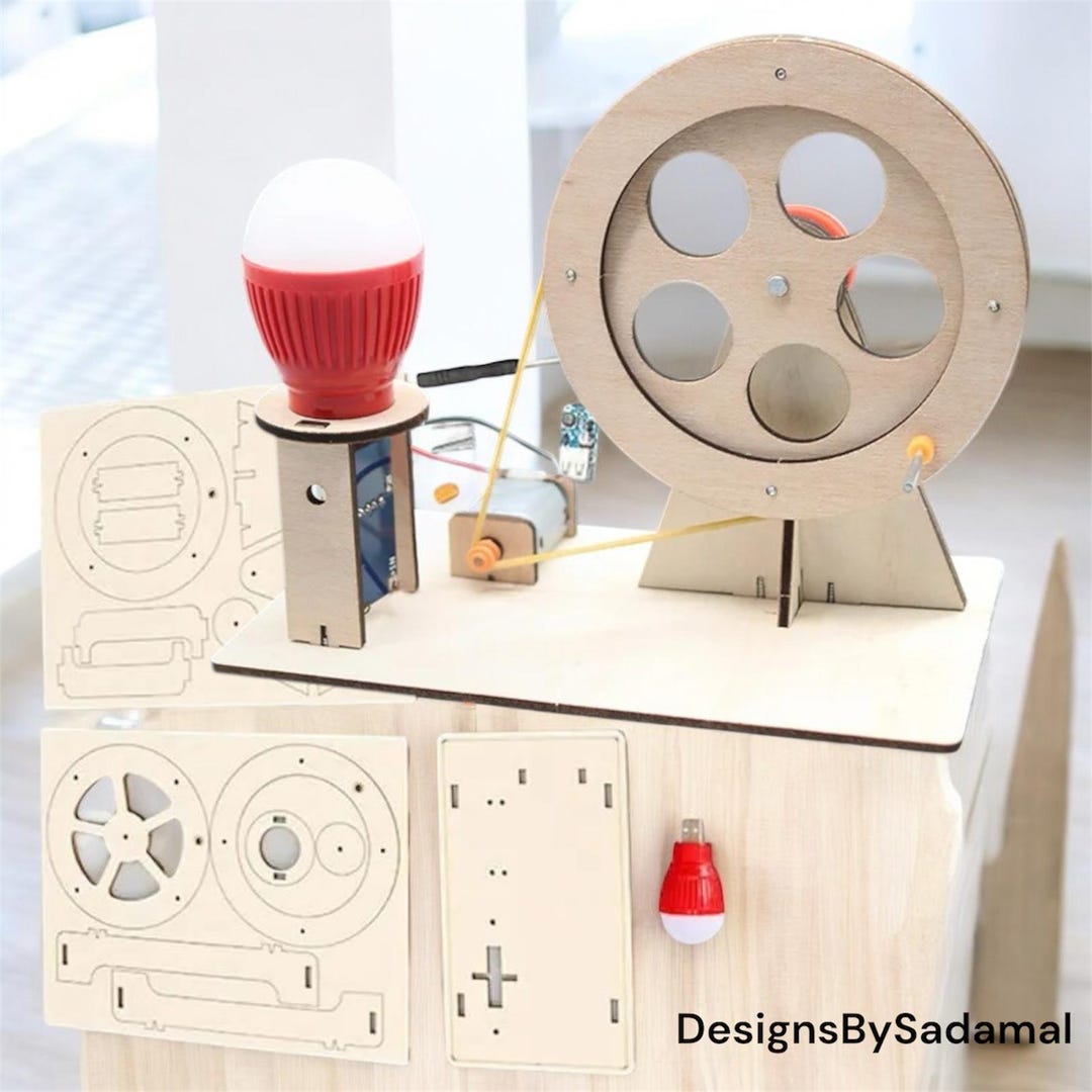 Wooden DIY Hand Crank Generator DIY Toys for Kids manual Electricity ...