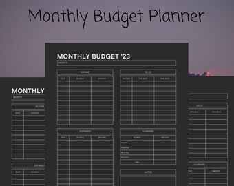 Minimalist Monthly Budget Planner - Etsy