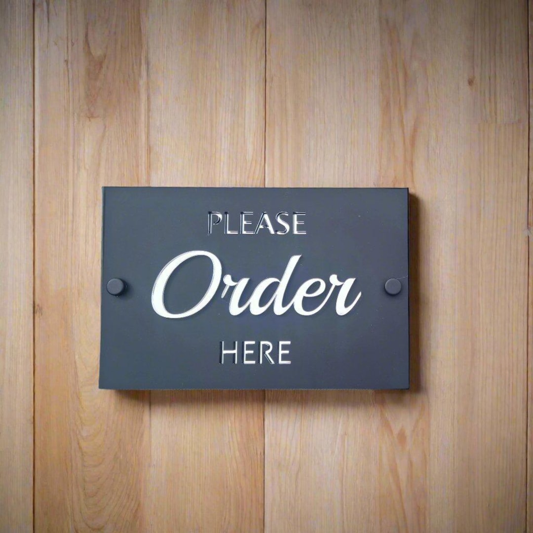 3D Order Here Sign - Pay Here - Pick up Here - 3 Layered Sign - Acrylic ...