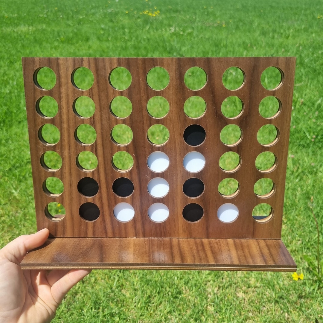 Four in a Row Connect 4 Puissance 4 3D Wood Board Game With Walnut or ...