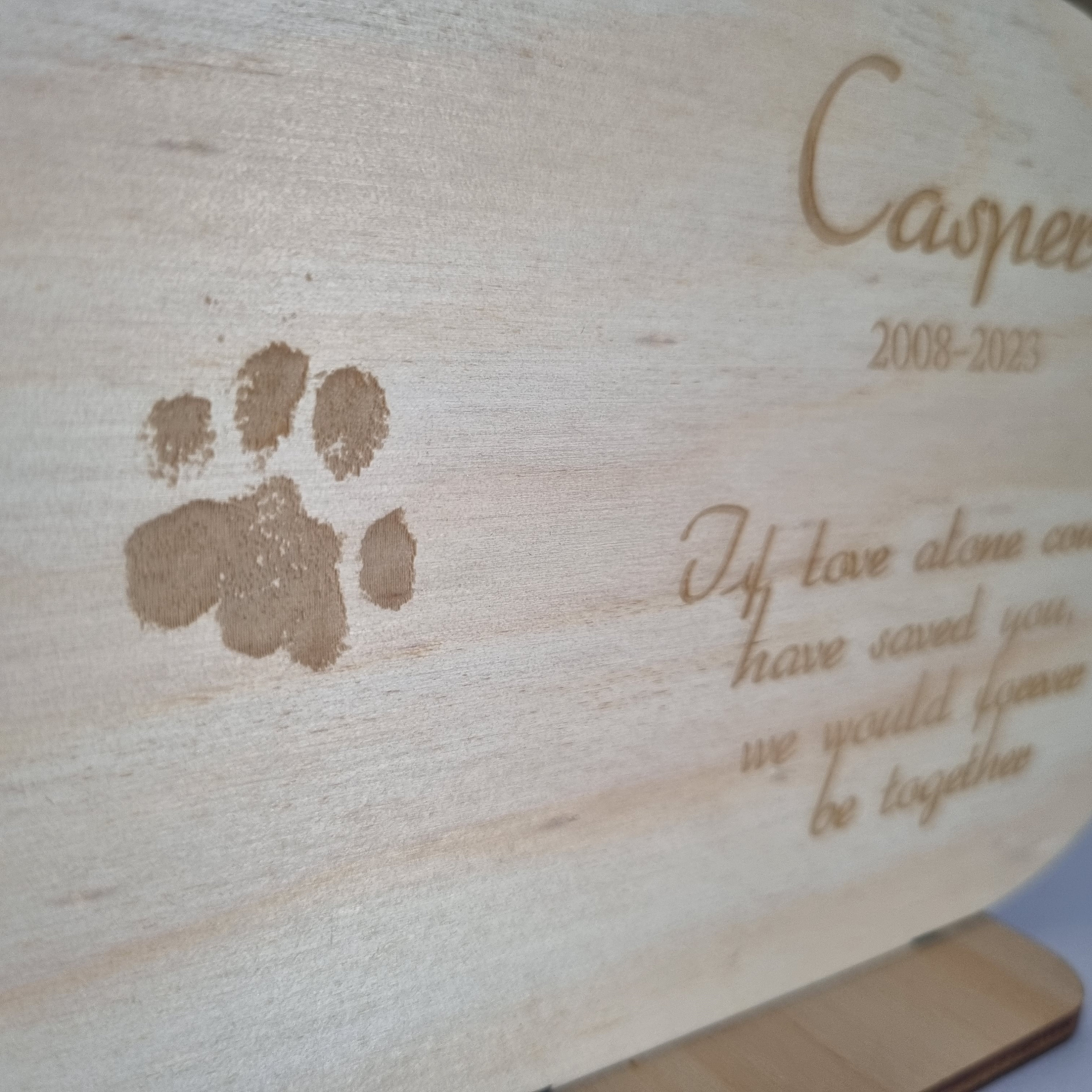 3D Memorial Plaque RIP Pet Cat Paw Print Name Dates Message Remembrance ...