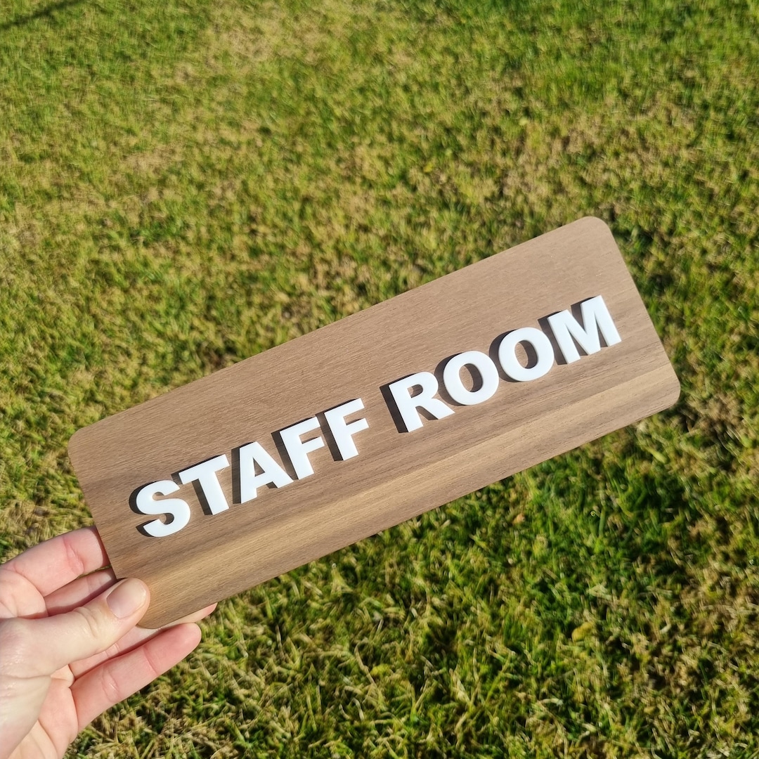 3D Wood Staff Room Sign: Custom Office Decor - Etsy