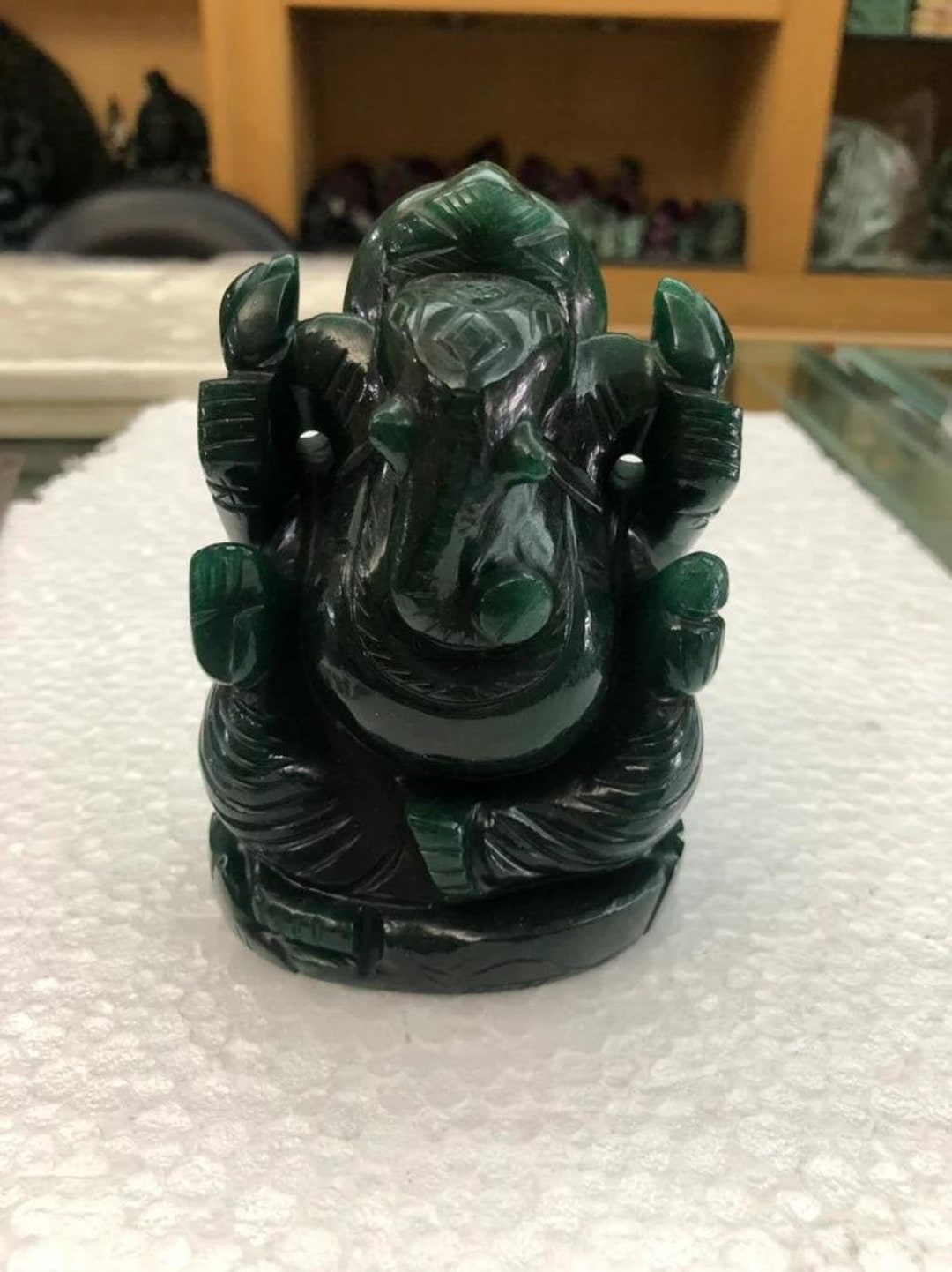 Green Aventurine Ganesha Idol | Handcrafted Ganesh Ji Statue ...