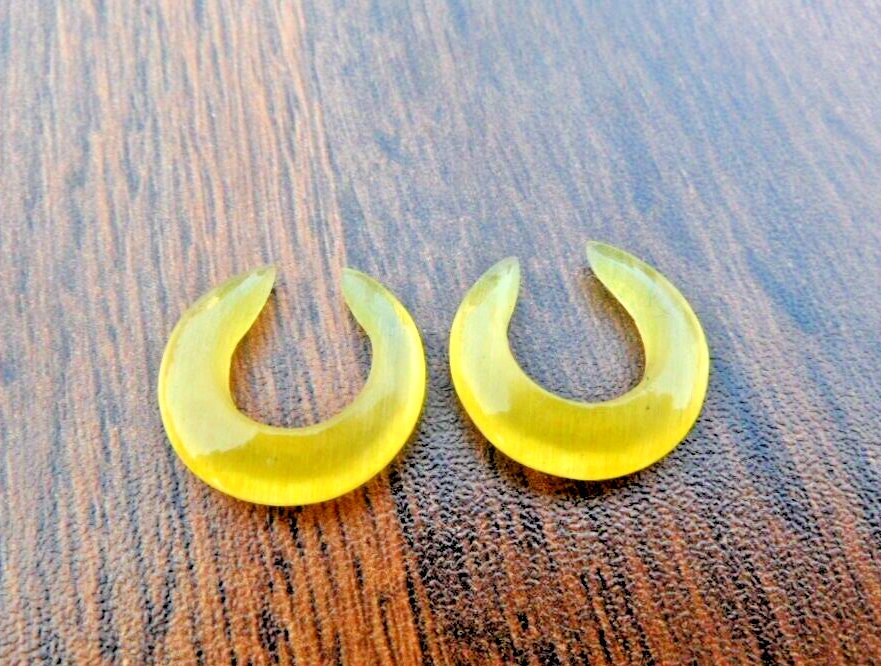 Yellow Cats Eye, Red, Stone, Pincher Septum Tusk Tribal, Custom Spike ...