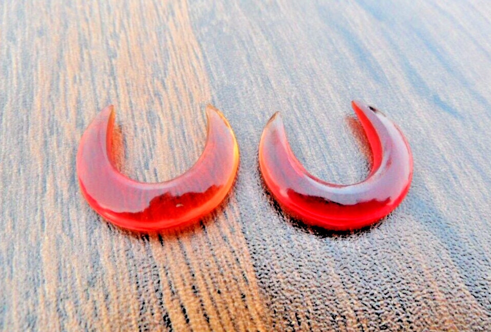 Yellow Cats Eye, Red, Stone, Pincher Septum Tusk Tribal, Custom Spike ...