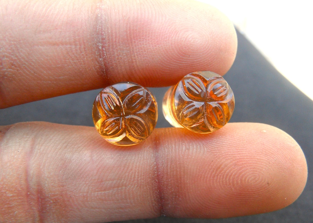 Golden Topaz Gemstone, Tunnel Plug Double Flare Plug Smooth Polish ...