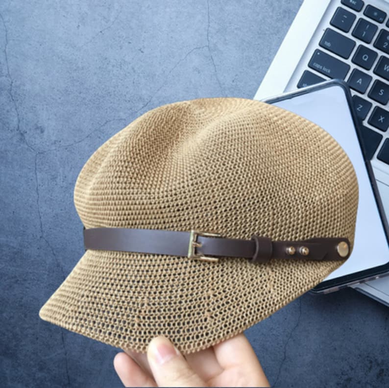 Handmade Hat for Woman, Woman Sun Hat, Woman Octagonal Cap, Lady Summer ...
