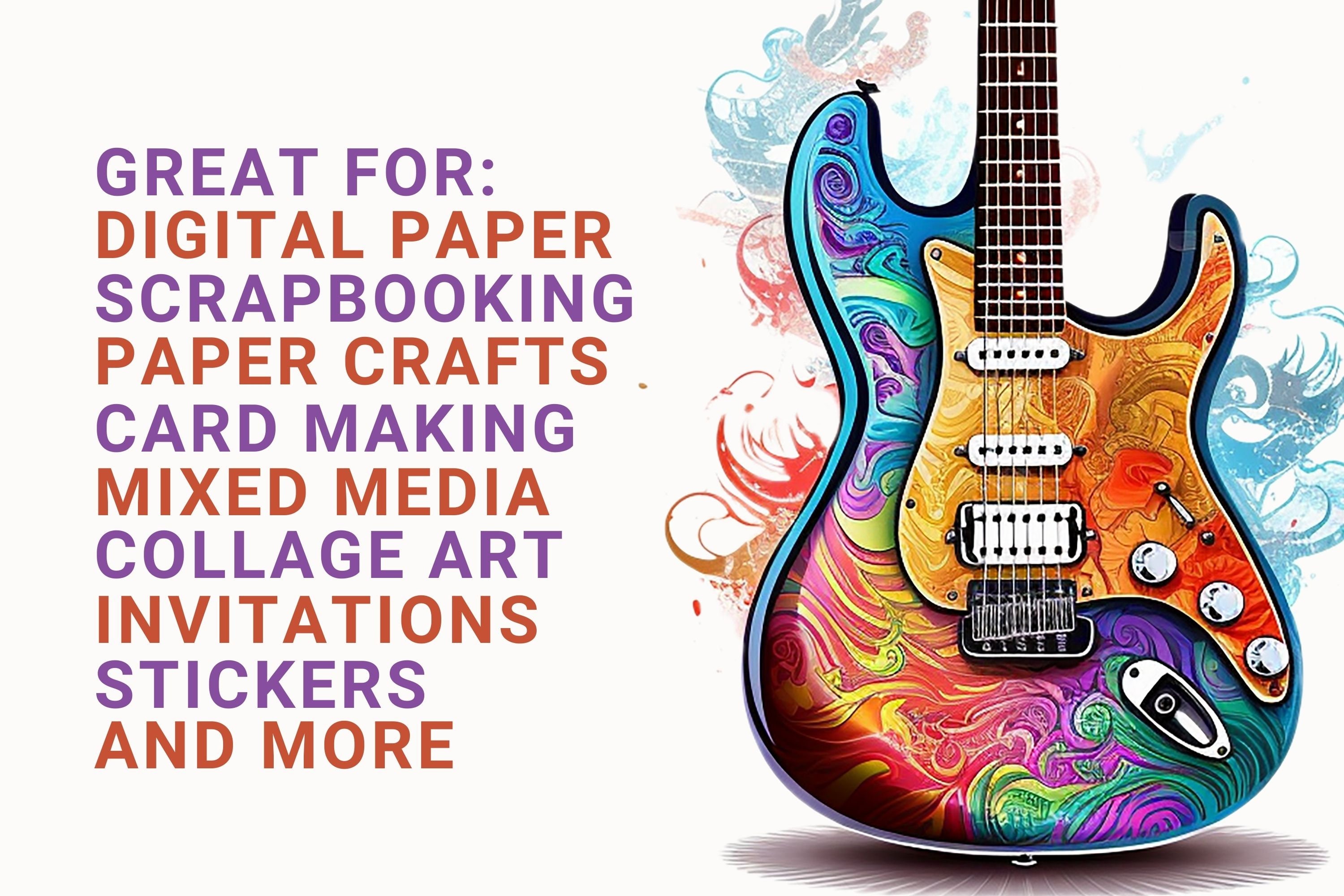 Fantasy Guitar Vector Art / Musical Clipart / Classic Electric Guitar ...