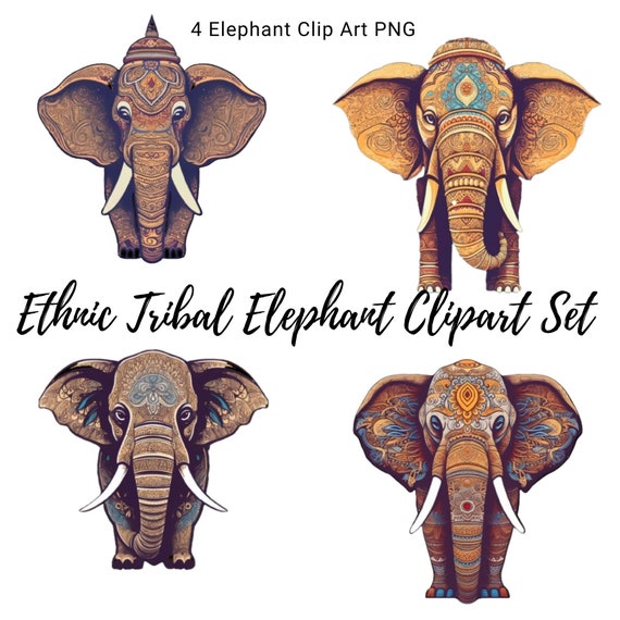 Colorful Tribal Elephant Drawing