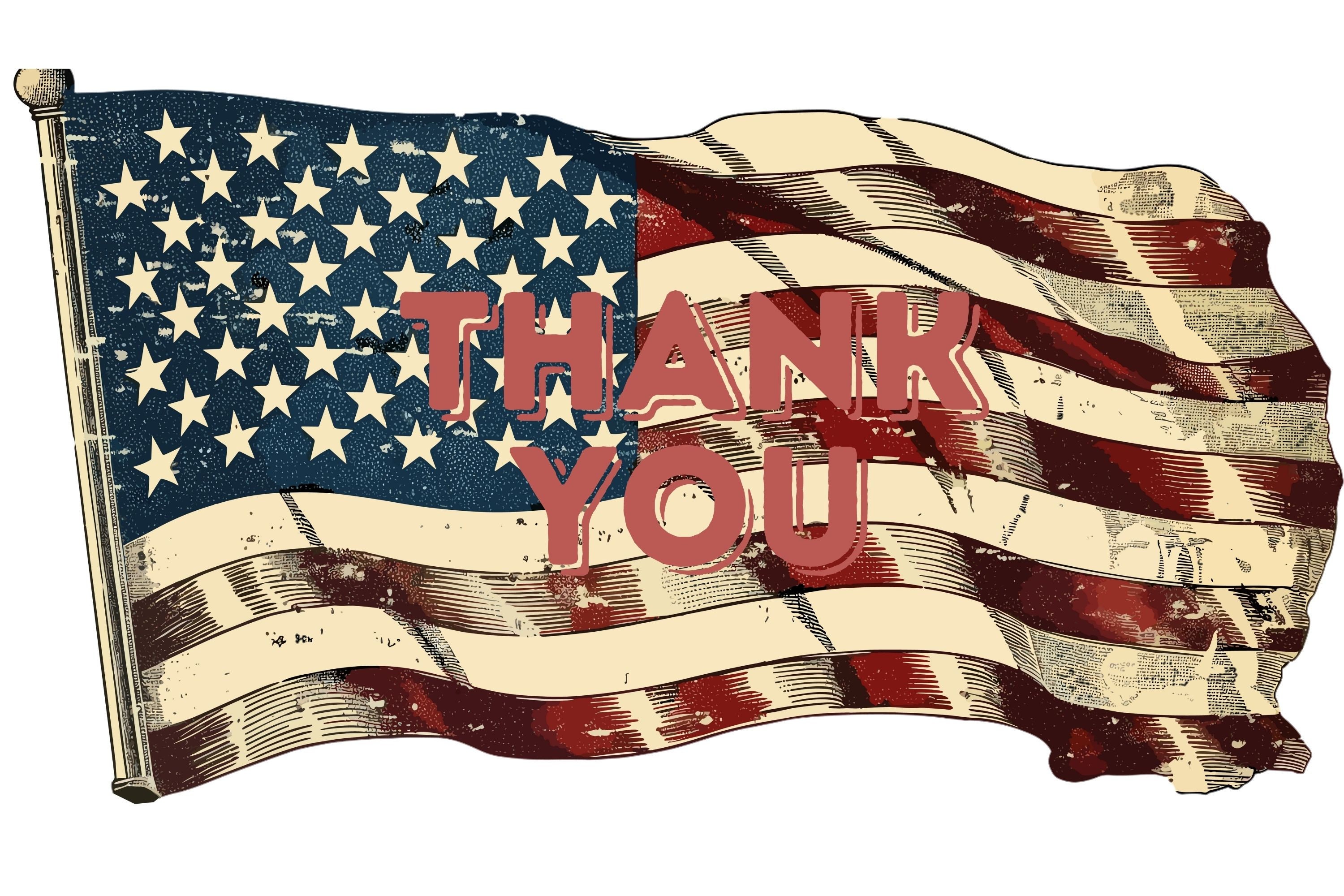 Vintage American Flag Digital Image /classic American Flag Design ...