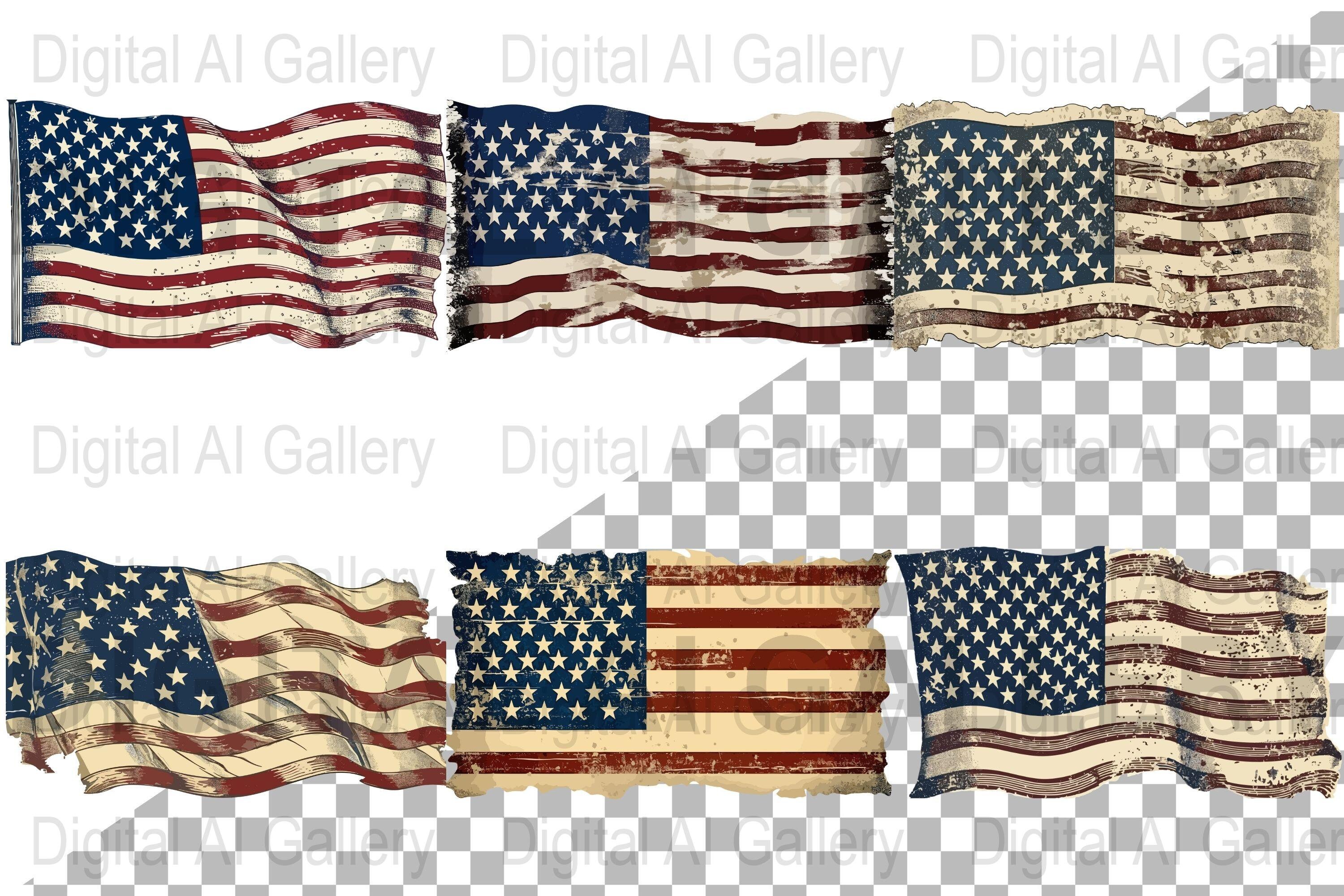 Vintage American Flag Digital Image /classic American Flag Design ...