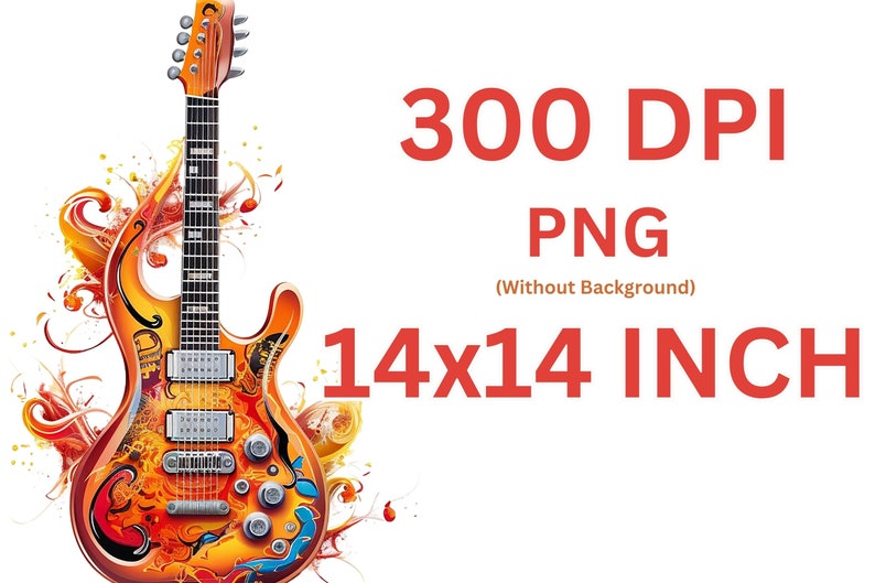 Fantasy Guitar Vector Art / Musical Clipart / Classic Electric Guitar ...