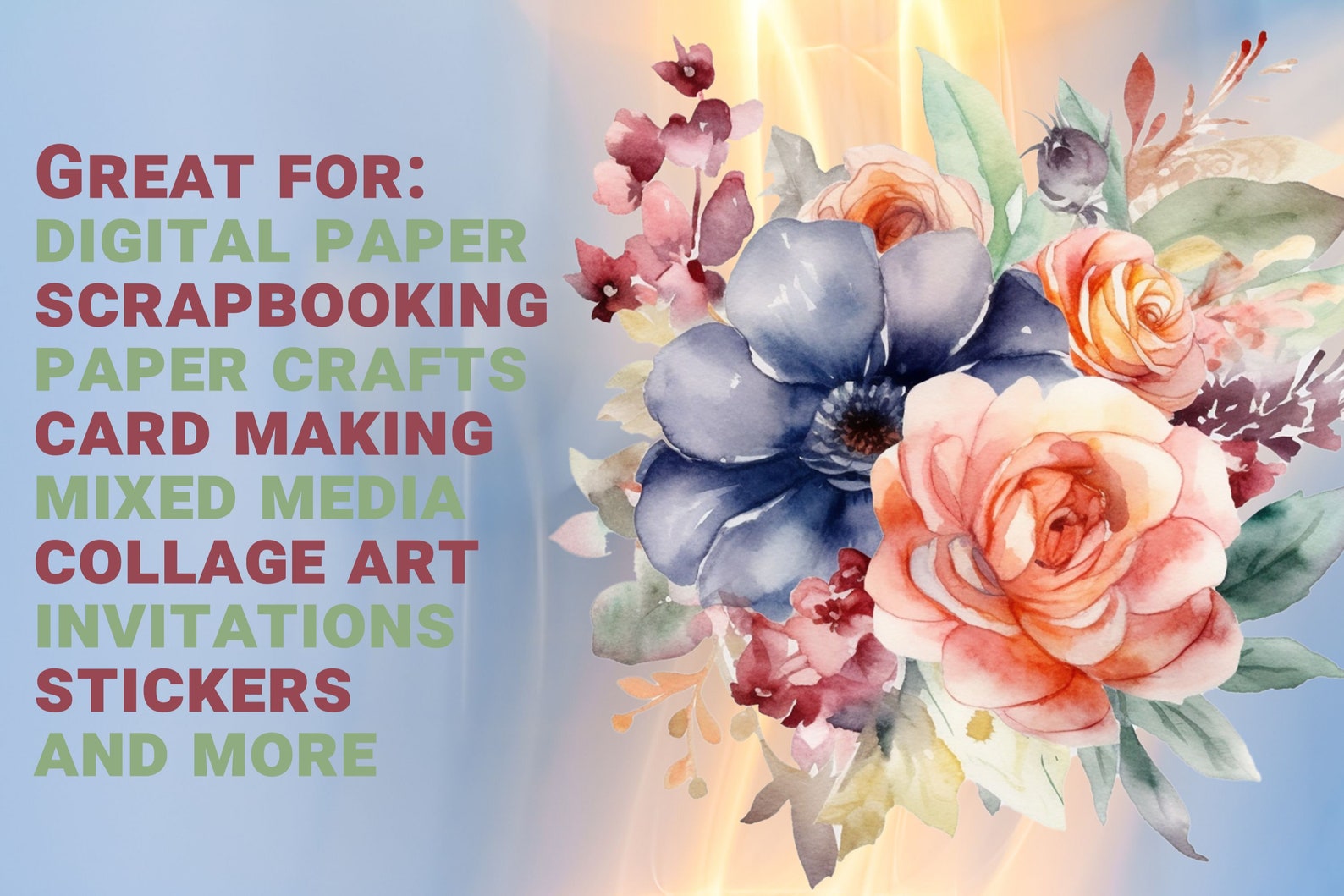 Floral Wedding Clipart Bundle / 12 High-resolution Pngs / Digital ...