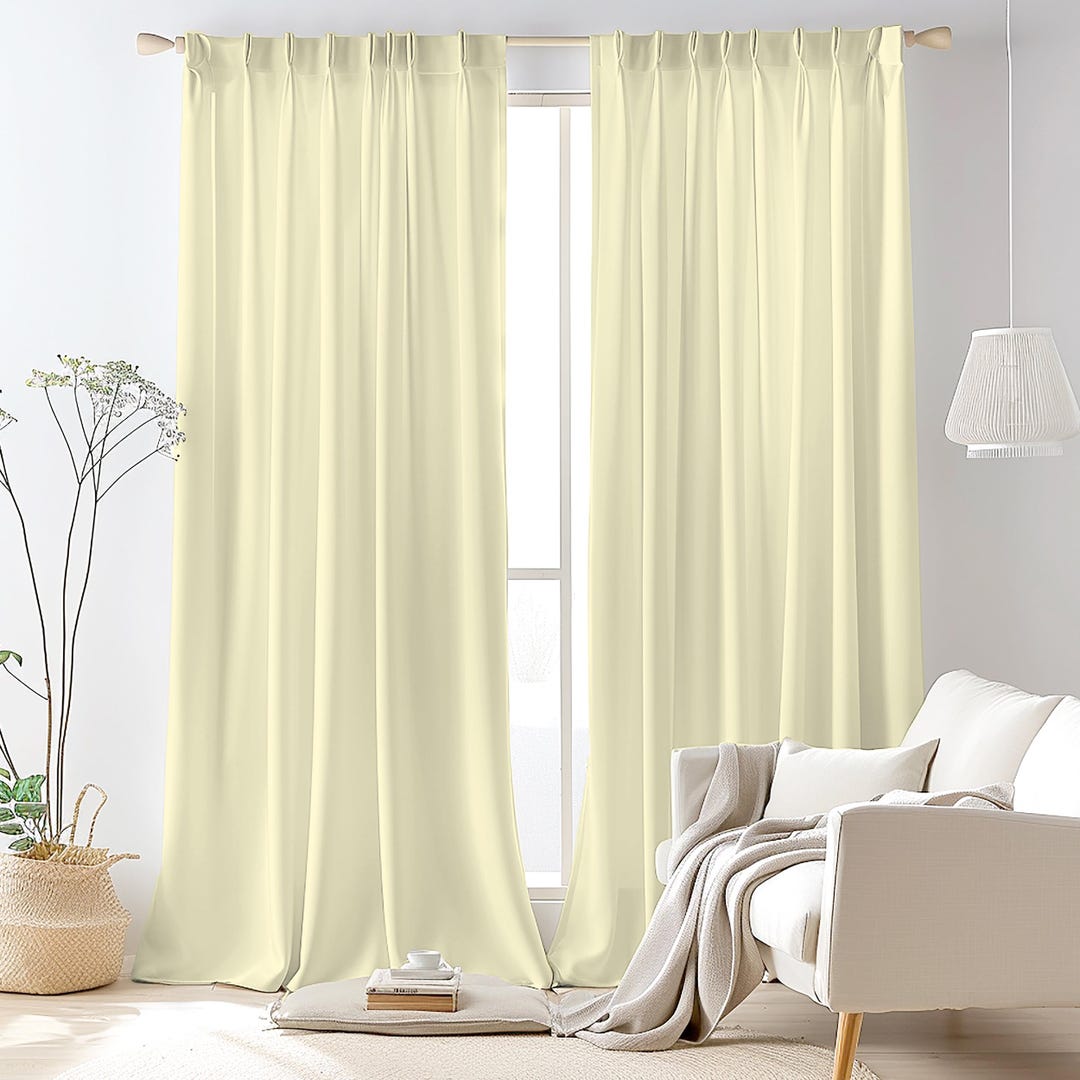 Soft Cream Velvet Curtain: Coastal Scandinavian Decor, Eyelet Panel - Etsy