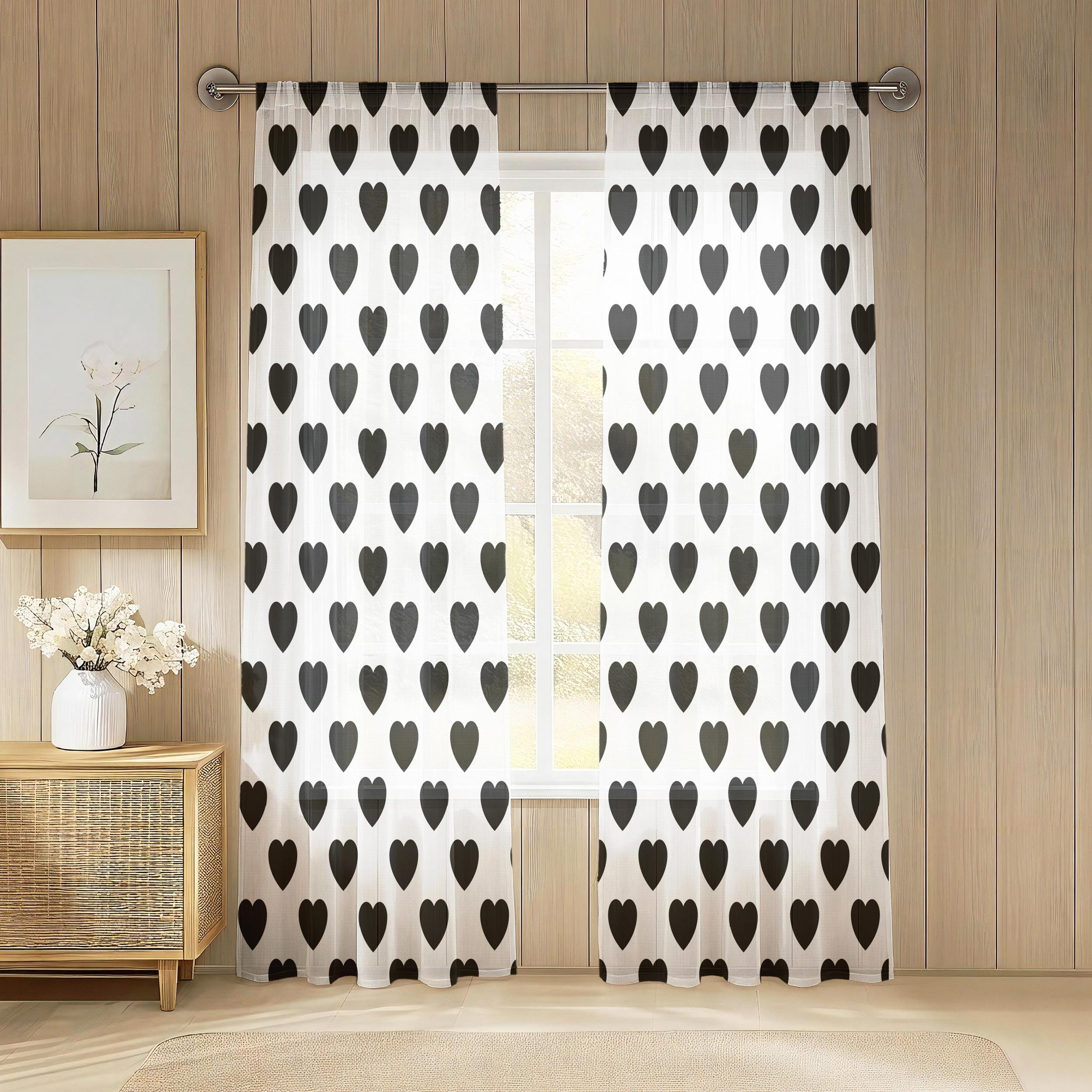 White Subtle Texture Sheer Curtain Panels | Voile Window Curtains ...
