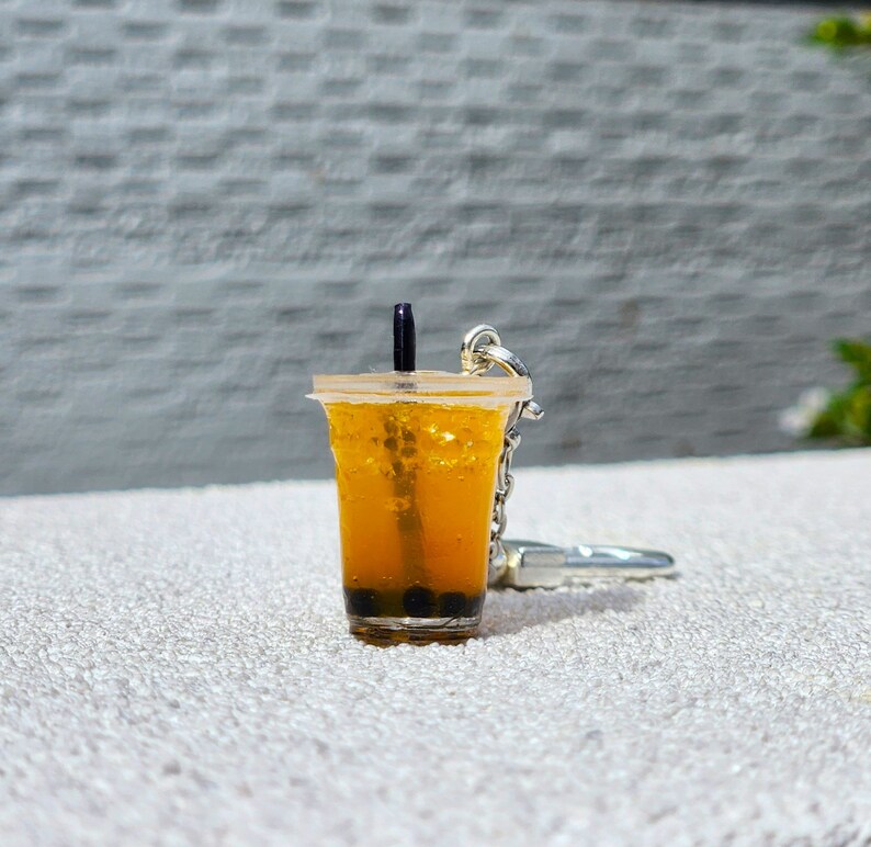 Boba Keychain | Mini Bubble Milk Tea Drink Keyring - Etsy