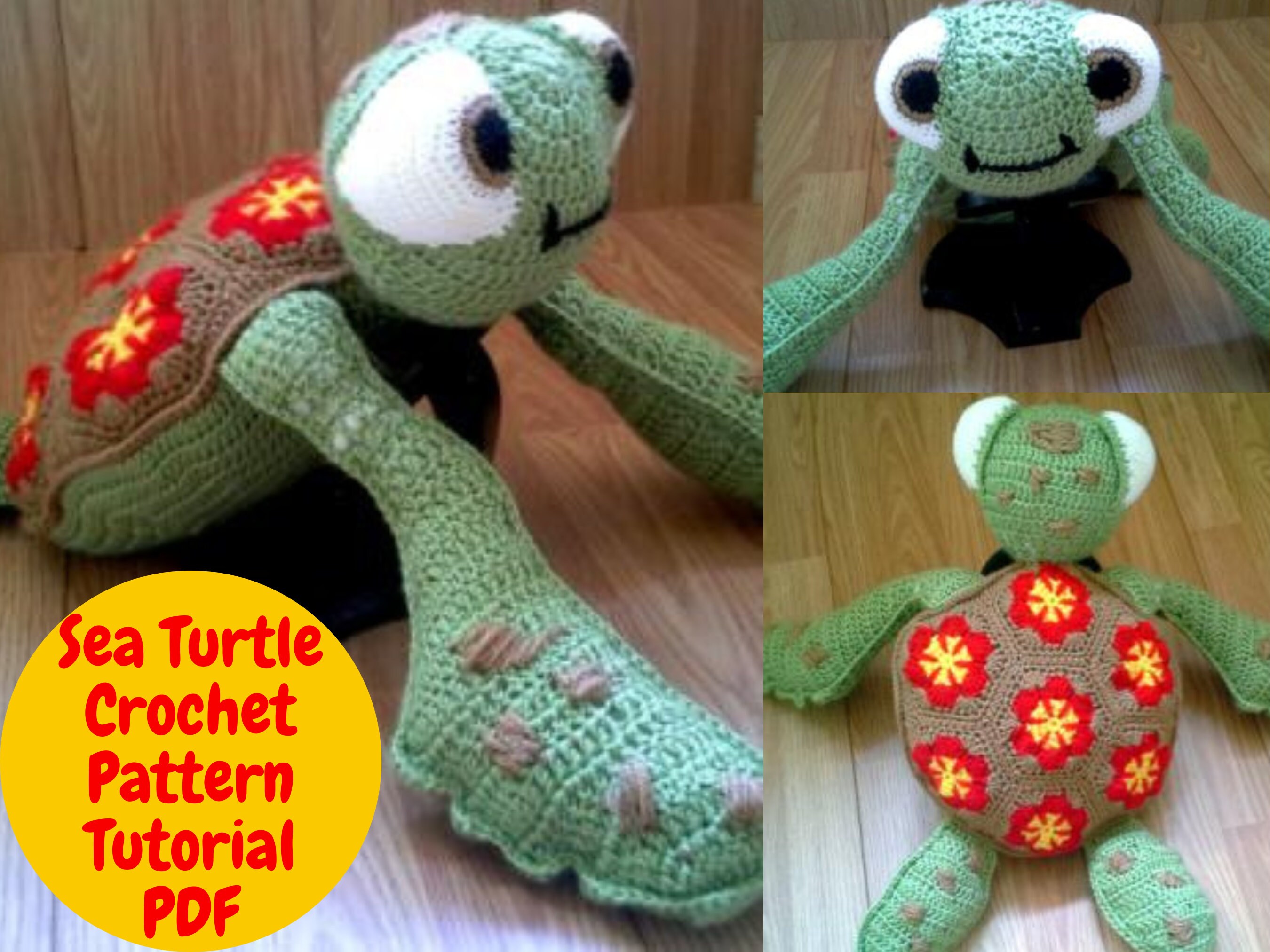 Sea Turtle Amigurumi Crochet Pattern Tutorial Sea Turtle Crochet ...