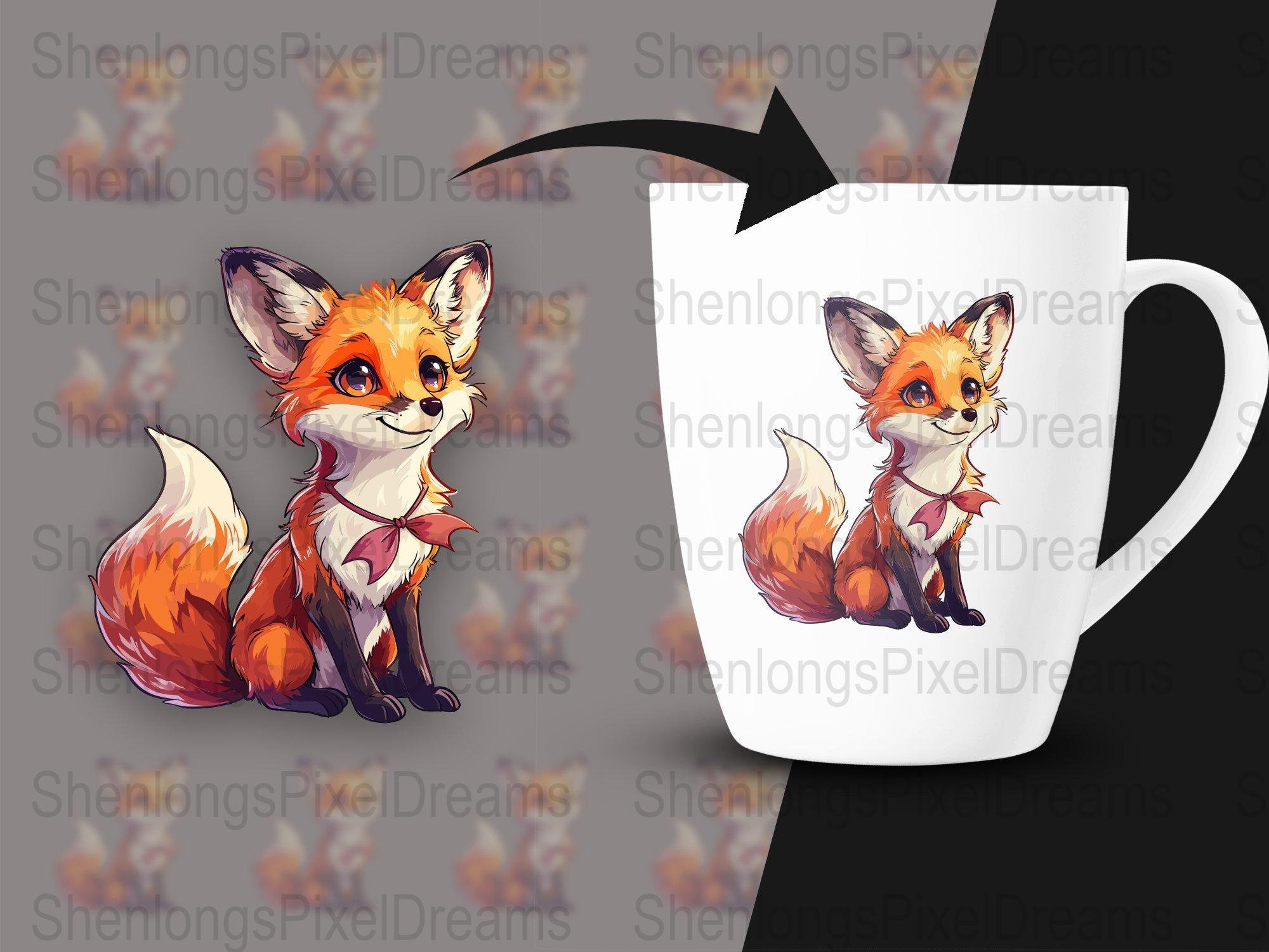Cute Fox Digital Art, Cartoon Fox Clipart, SVG, Png, Pdf, EPS Files ...