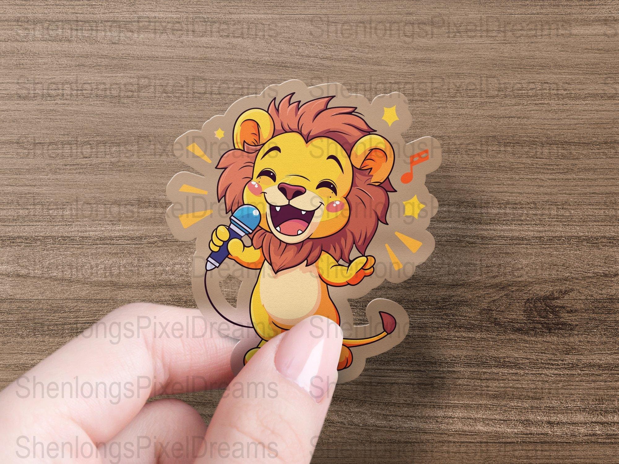Cute Singing Lion Cartoon Clipart, Digital Download, SVG, PNG, Eps, PDF ...