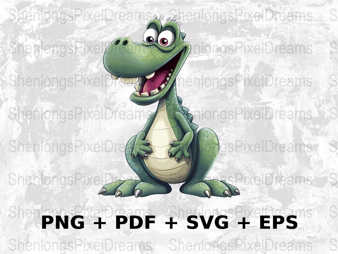 Cartoon Alligator 4 Svg Png Eps, Commercial Use, Clipart Vector ...