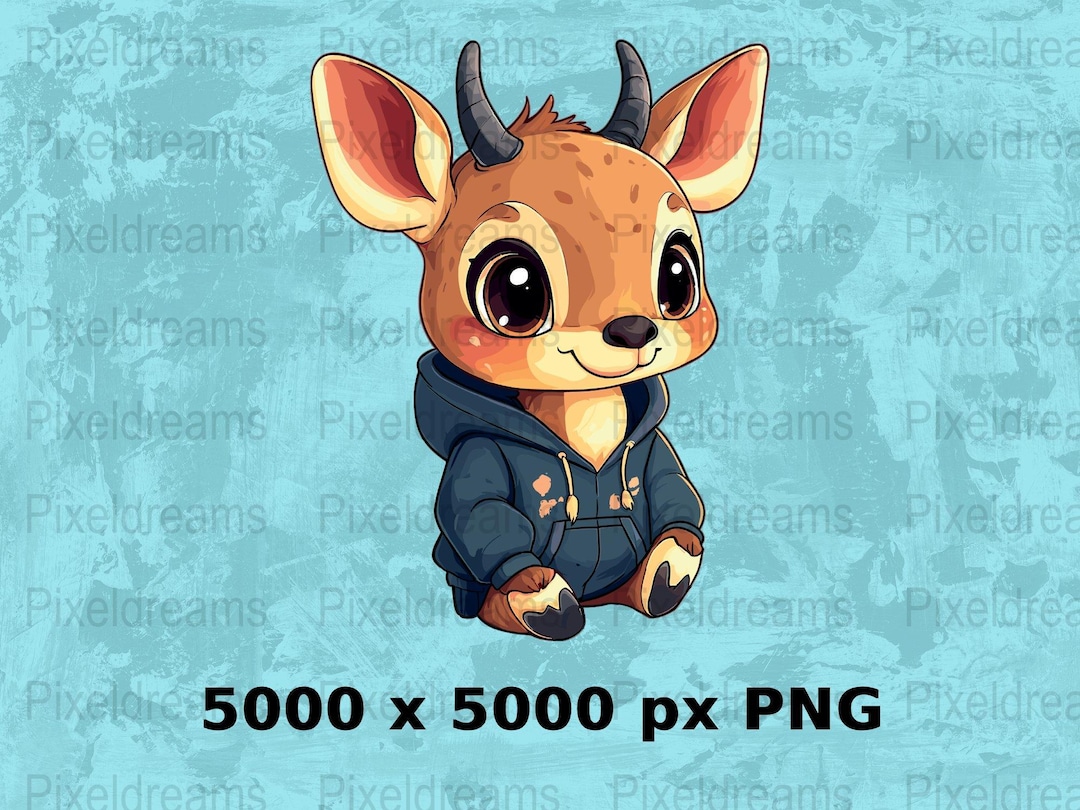 Cute Impala Digital Art Print, 5000 X 5000 Px PNG, Adorable Impala ...