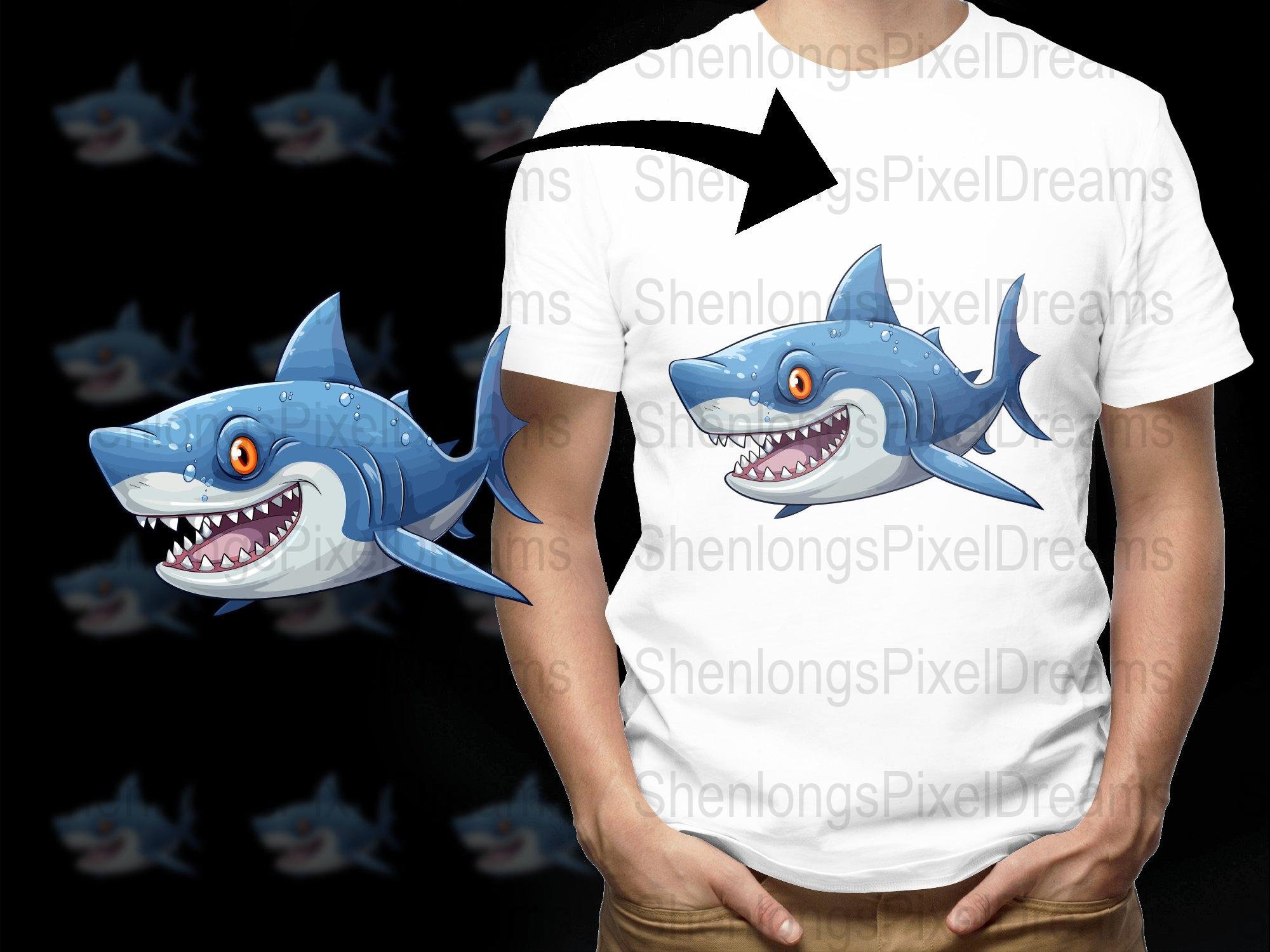 Cartoon Shark Svg Png Eps, Commercial Use, Clipart Vector Graphics for ...