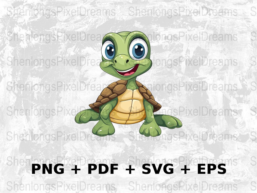 Cartoon Turtle Svg Png Eps, Commercial Use, Clipart Vector Graphics for ...