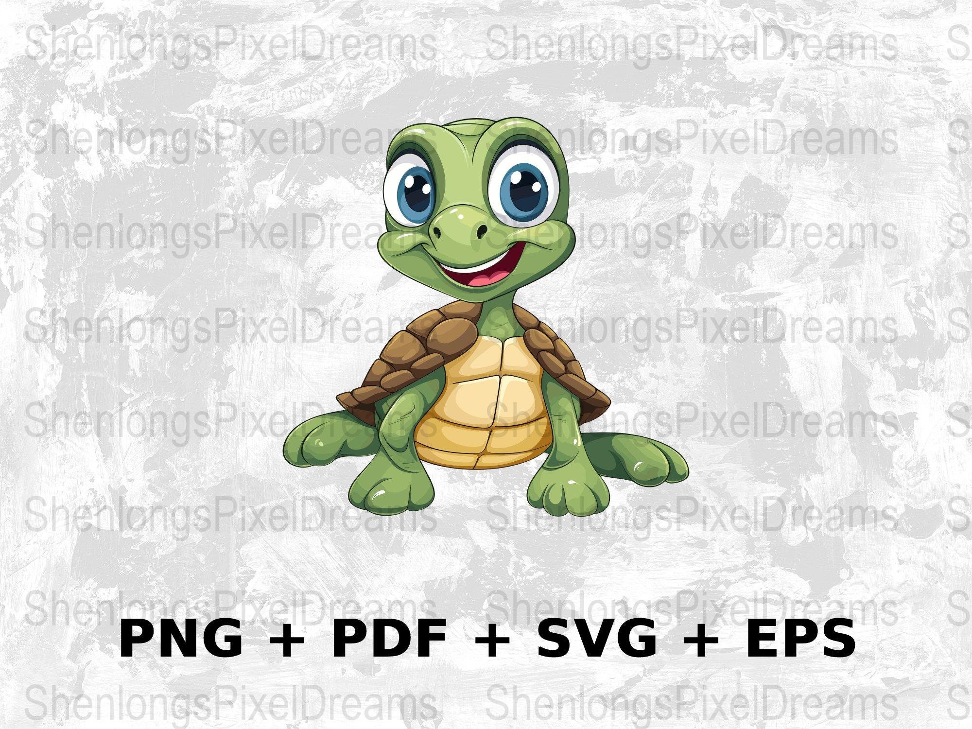 Cartoon Turtle Svg Png Eps, Commercial Use, Clipart Vector Graphics for ...