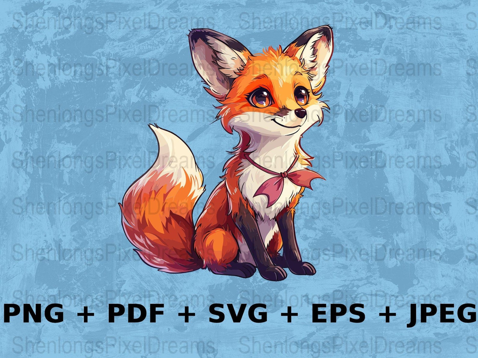 Cute Fox Digital Art, Cartoon Fox Clipart, SVG, Png, Pdf, EPS Files ...