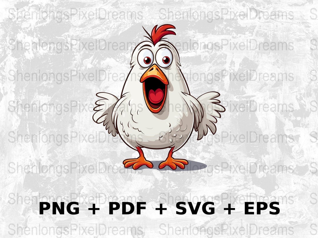 Cartoon Chicken Svg Png Eps, Commercial Use, Clipart Vector Graphics ...
