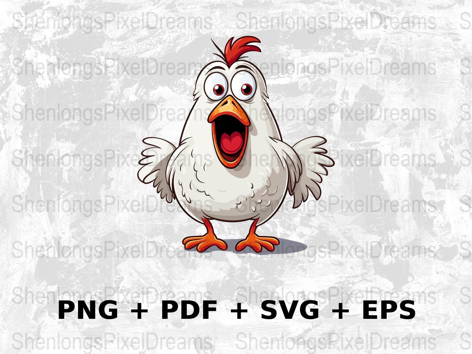 Cartoon Chicken Svg Png Eps, Commercial Use, Clipart Vector Graphics ...