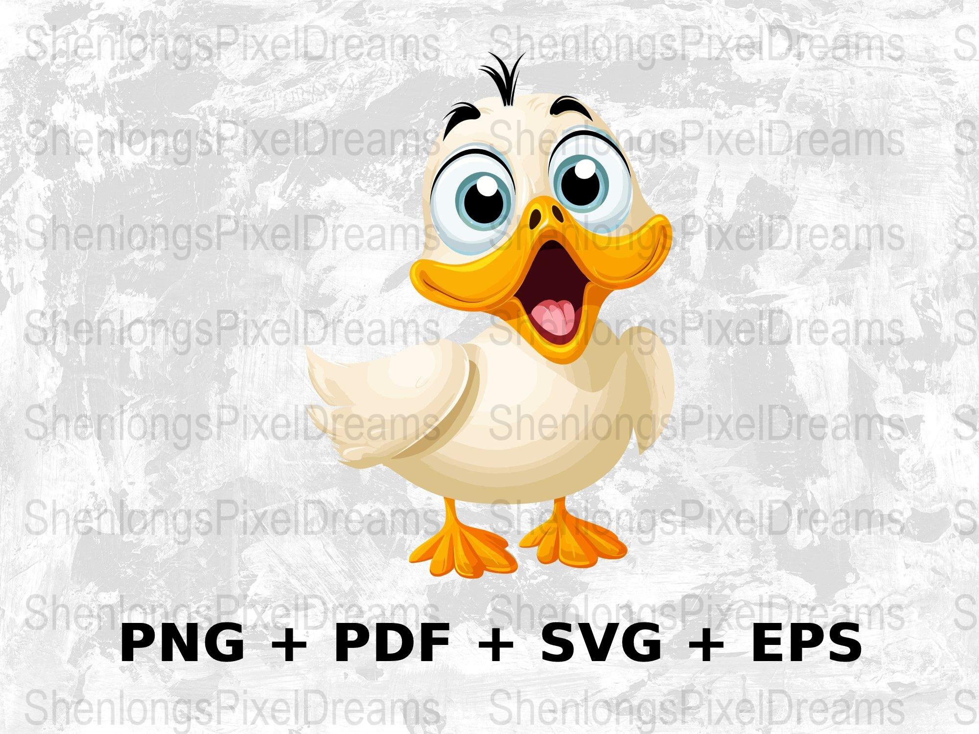 Cartoon Duck Svg Png Eps, Commercial Use, Clipart Vector Graphics for ...