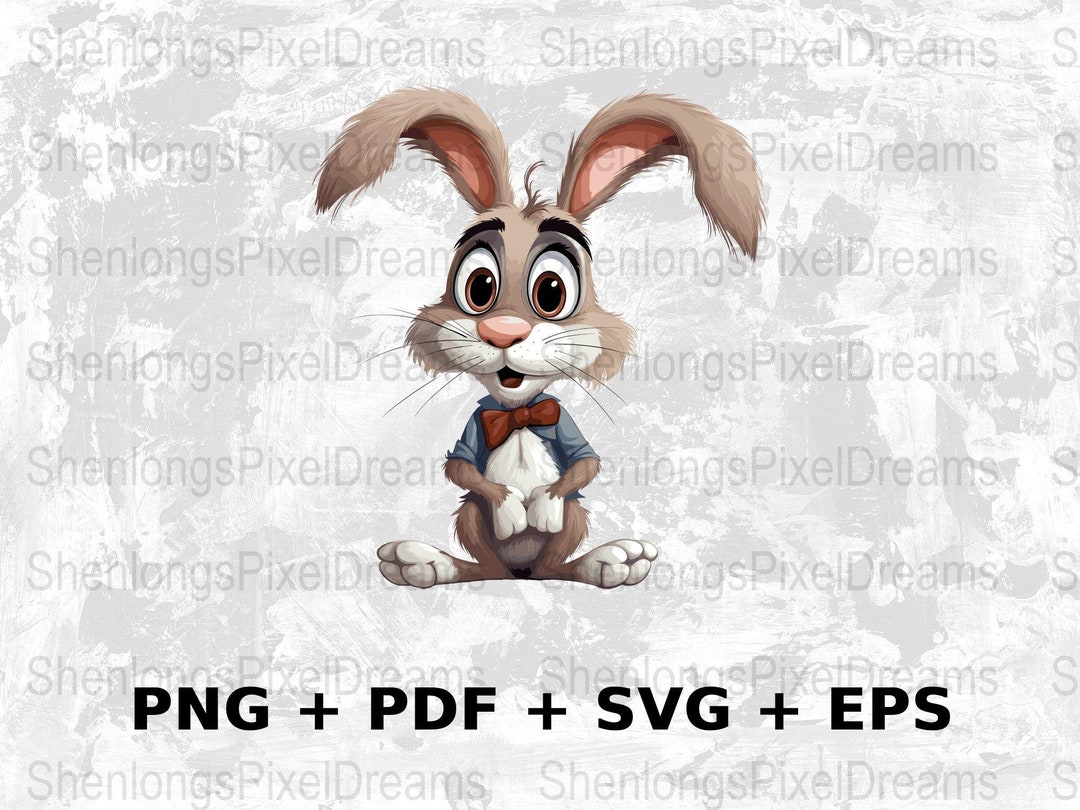 Cartoon Rabbit Svg Png Eps, Commercial Use, Clipart Vector Graphics for ...