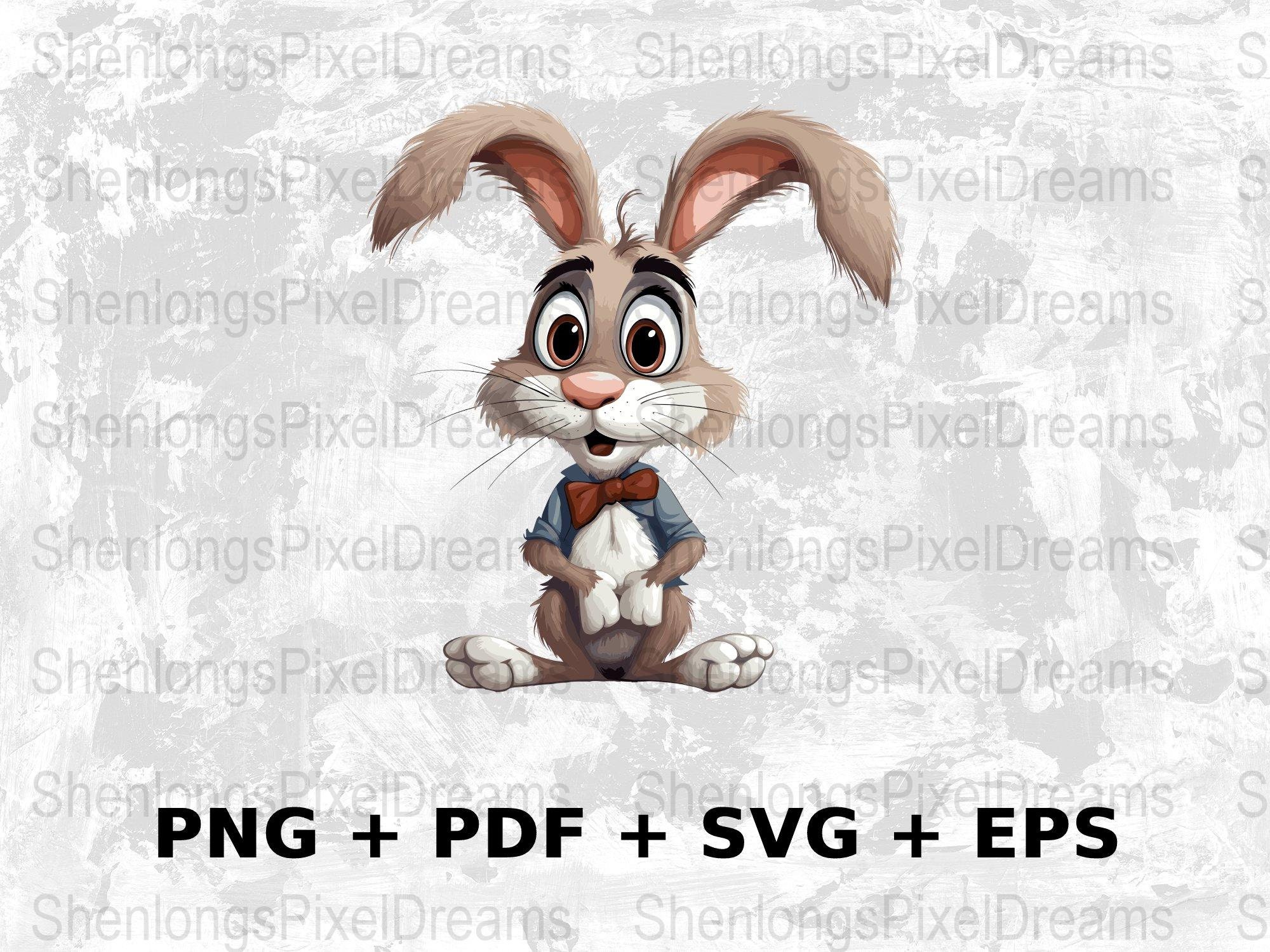 Cartoon Rabbit Svg Png Eps, Commercial Use, Clipart Vector Graphics for ...
