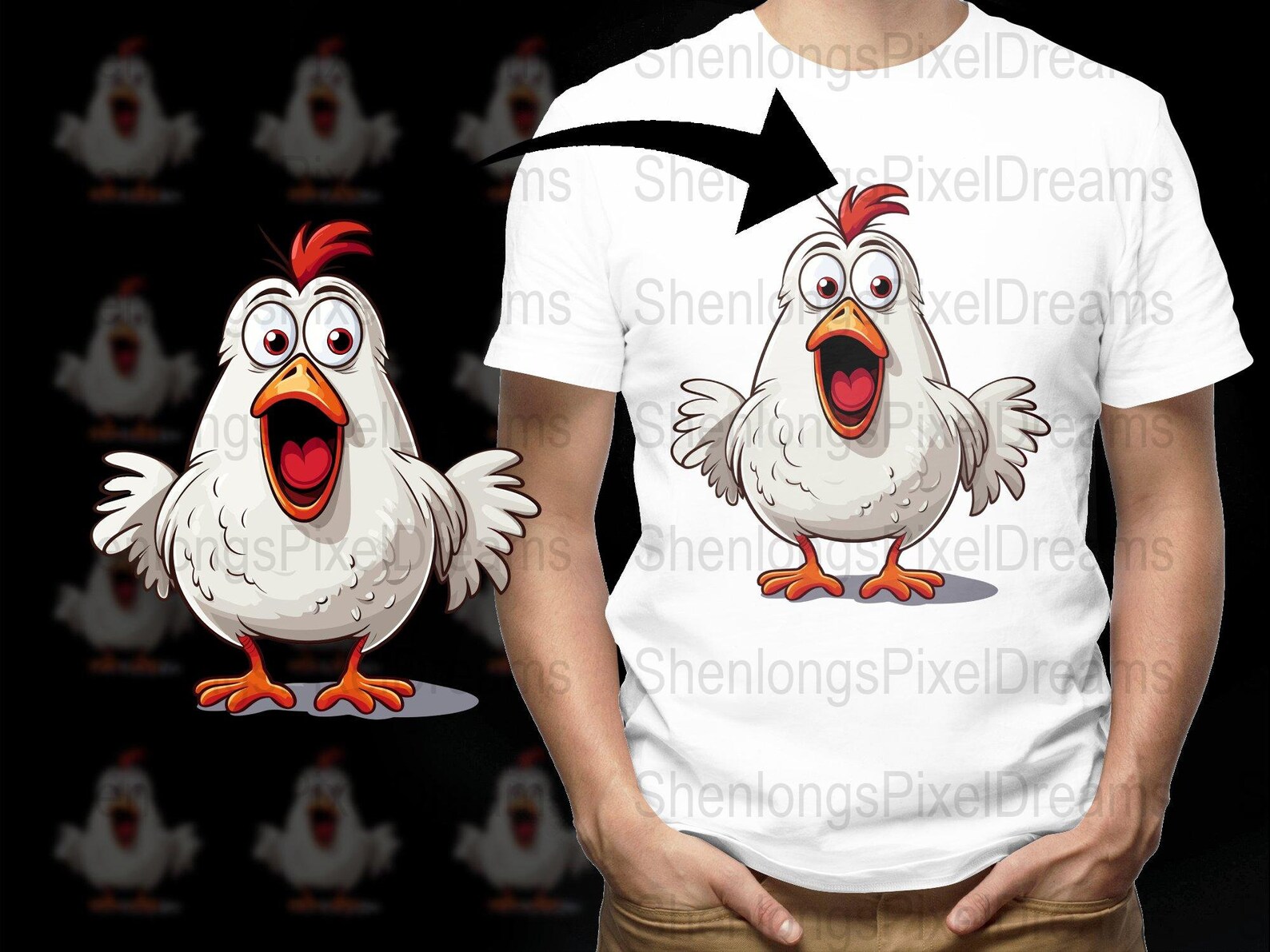 Cartoon Chicken Svg Png Eps, Commercial Use, Clipart Vector Graphics ...