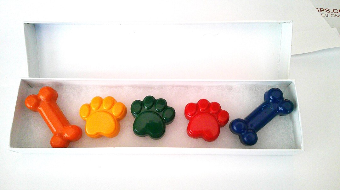 Paw Print Shaped Crayons Dog Paw Print Crayons Dog Party Favors ...