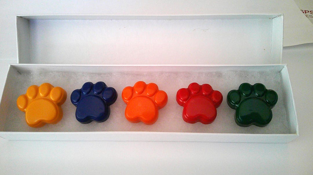 Paw Print Shaped Crayons Dog Paw Print Crayons Dog Party Favors ...