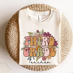 3rd Grade Teacher Floral Shirt Third Grade Teacher Crew Back to School ...