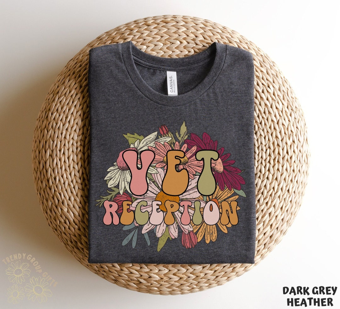 Vet Reception Shirt Veterinary Reception Floral Tshirt Vet Receptionist ...