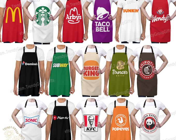 Fast Food Apron Group Halloween Costume Fast Food Logo Costume Youth ...